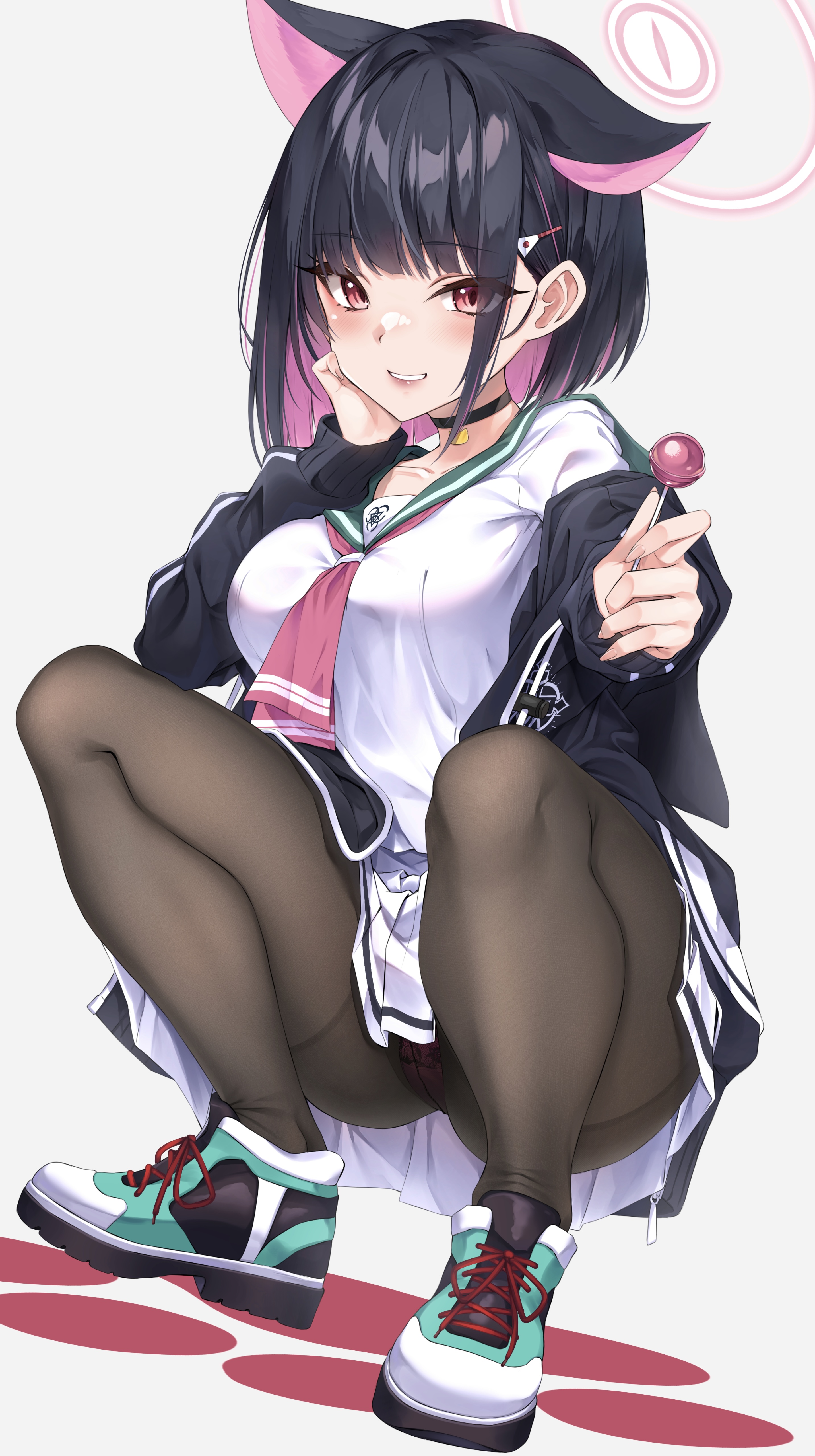 hyouta (yoneya) blue archive kyouyama kazusa animal ears halo nekomimi pantsu pantyhose seifuku ...